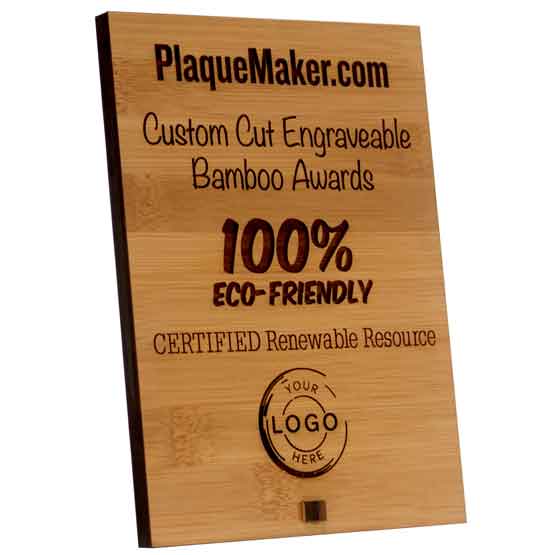 Custom Shaped Bamboo Awards, Economy Awards | PlaqueMaker.com