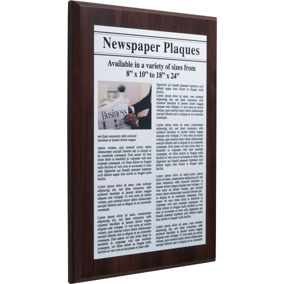 Custom Newspaper Plaques - Full Color Aluminum | PlaqueMaker.com