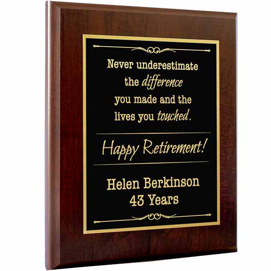 The Difference You Made Retirement Plaques | PlaqueMaker.com