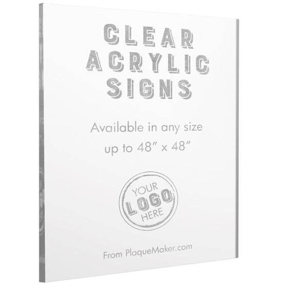Custom Acrylic Signs - Engraved Clear Acrylic | PlaqueMaker.com