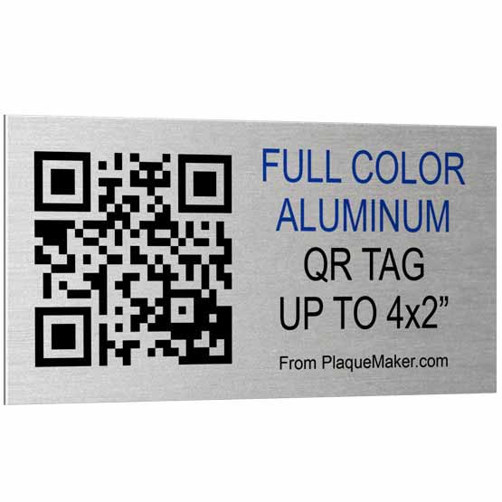 Custom Aluminum QR Code Tags | PlaqueMaker.com